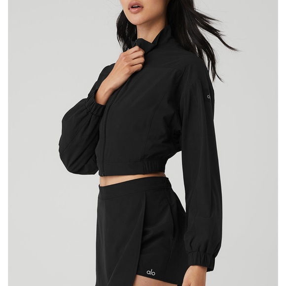 ALO Yoga | Jackets & Coats | Alo Black Cropped Clubhouse Jacket Nwt New ...